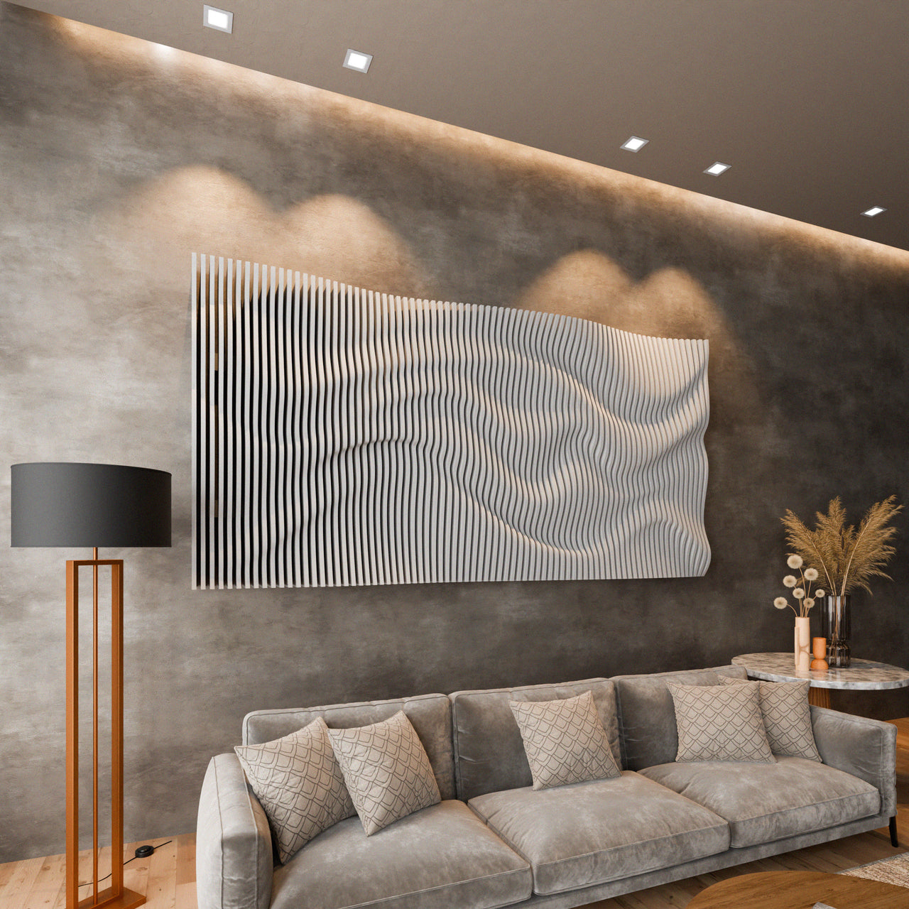 Parametric 3D Wood Wall Art Panel "Tidal Rhythm" – Paranova Studios